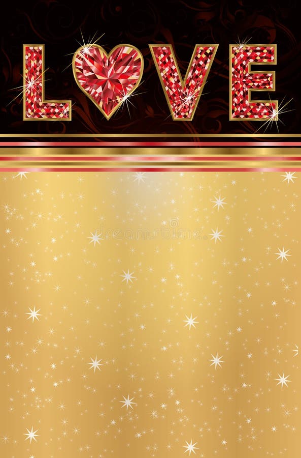 Ruby love greeting card stock vector. Illustration of heart - 28973127