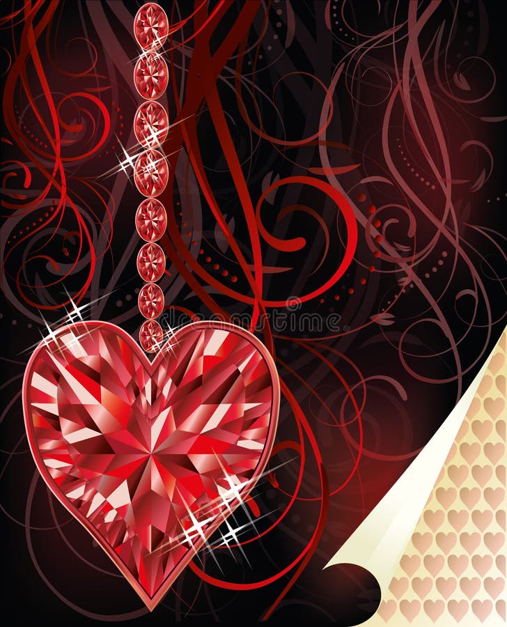 Ruby Love Heart Wedding Valentines Day Stock Vector - Illustration of ...