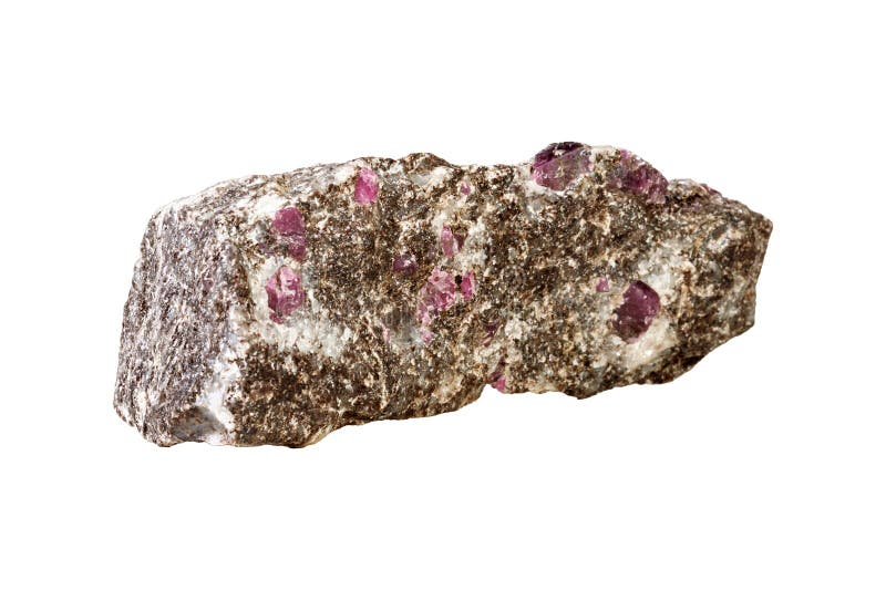 Ruby Mineral Stone in the Breed a White Background Stock Image - Image ...