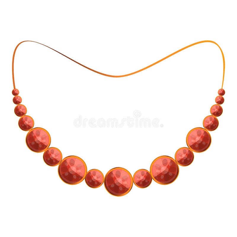 Ruby Necklace Icon, Cartoon Style Stock Vector - Illustration of chunky ...