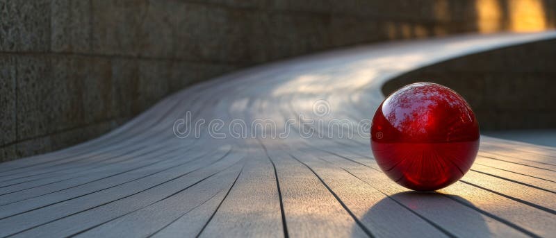 Ruby Orb on a Serpentine Path a Journey of Color and Texture through a ...