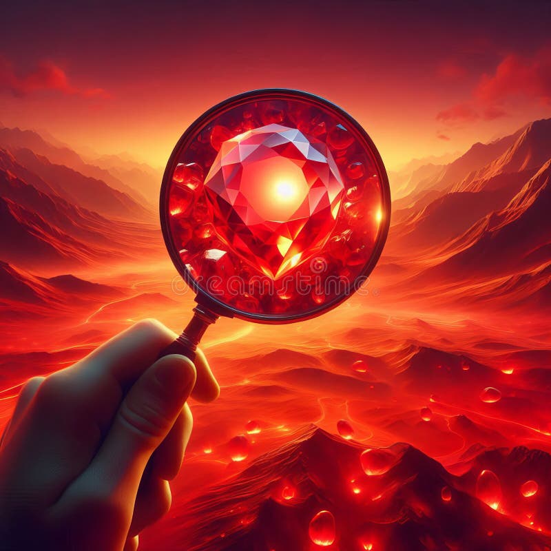 164 24. Ruby Outlook - Viewing through a Magnifying Glass Withr Stock ...