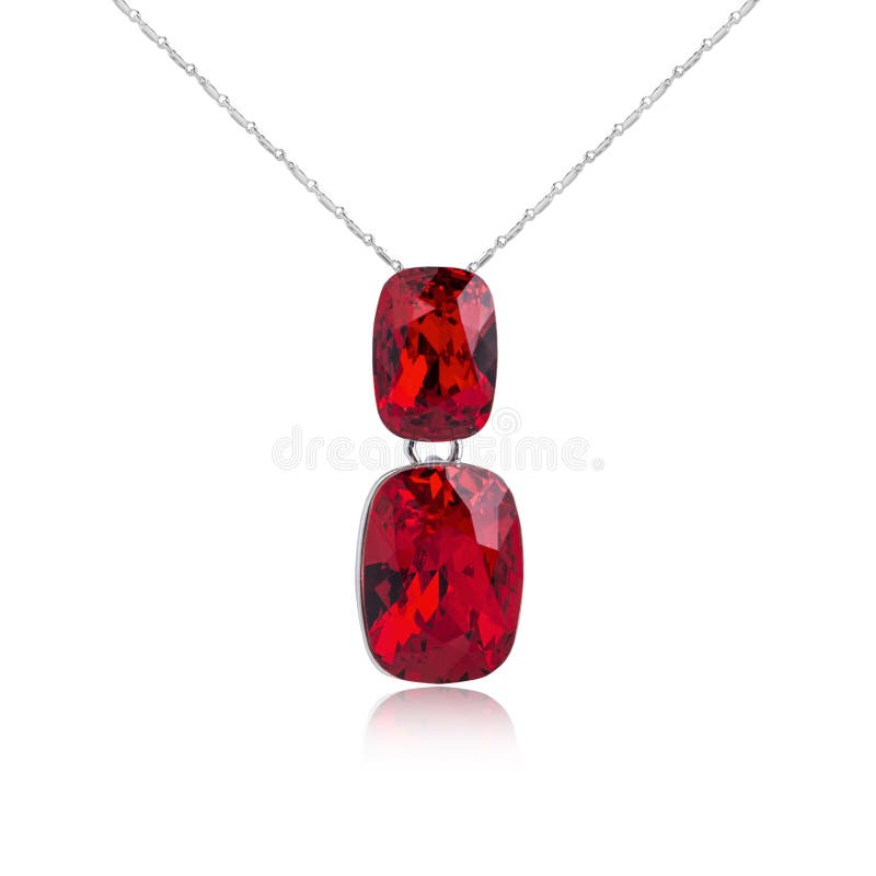Ruby Pendant Isolated on White Stock Image - Image of bling, jewellery ...