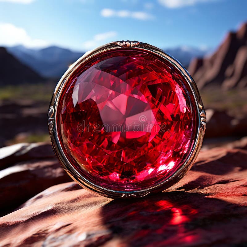Ruby Perspective a Magnifying Glass with Ruby Colored Glass Im Stock ...