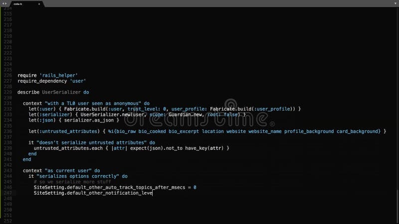 Ruby Programming Language Source Code Typing Effect Ruby Programmer Ticker Colored Commands