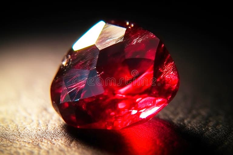 Ruby is Rare Precious Natural Stone on Black Background. AI Generated ...