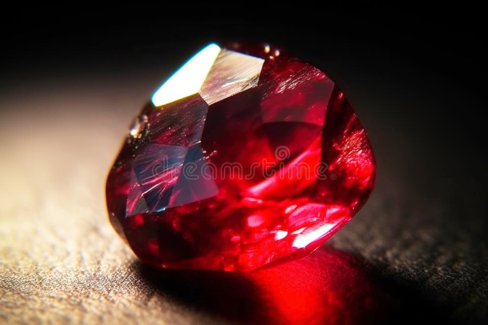 Ruby is Rare Precious Natural Stone on Black Background. AI Generated ...