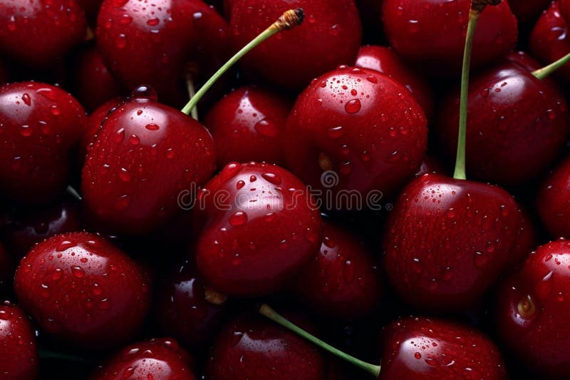 Ruby Red Cherries, a Luscious Display of Deep Red Cherries Stock ...