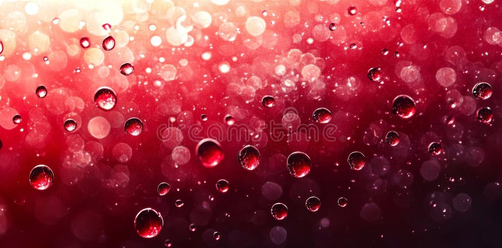 Ruby Red Droplets Swirl and Fall in a Harmonious Dance, Forming an ...