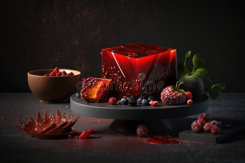 Ruby Red Food Presentation. AI Generated Stock Illustration ...