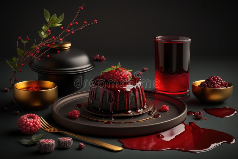 Ruby Red Food Presentation. AI Generated Stock Illustration ...