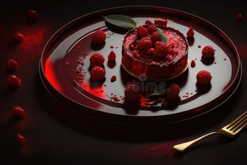 Ruby Red Food Presentation. AI Generated Stock Illustration ...