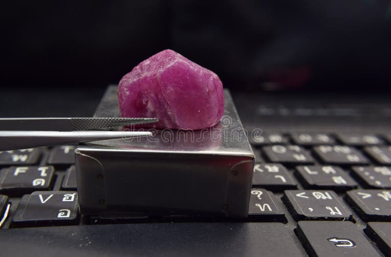 Ruby is Red Gem Beautiful by Nature for Making Expensive Stock Image ...