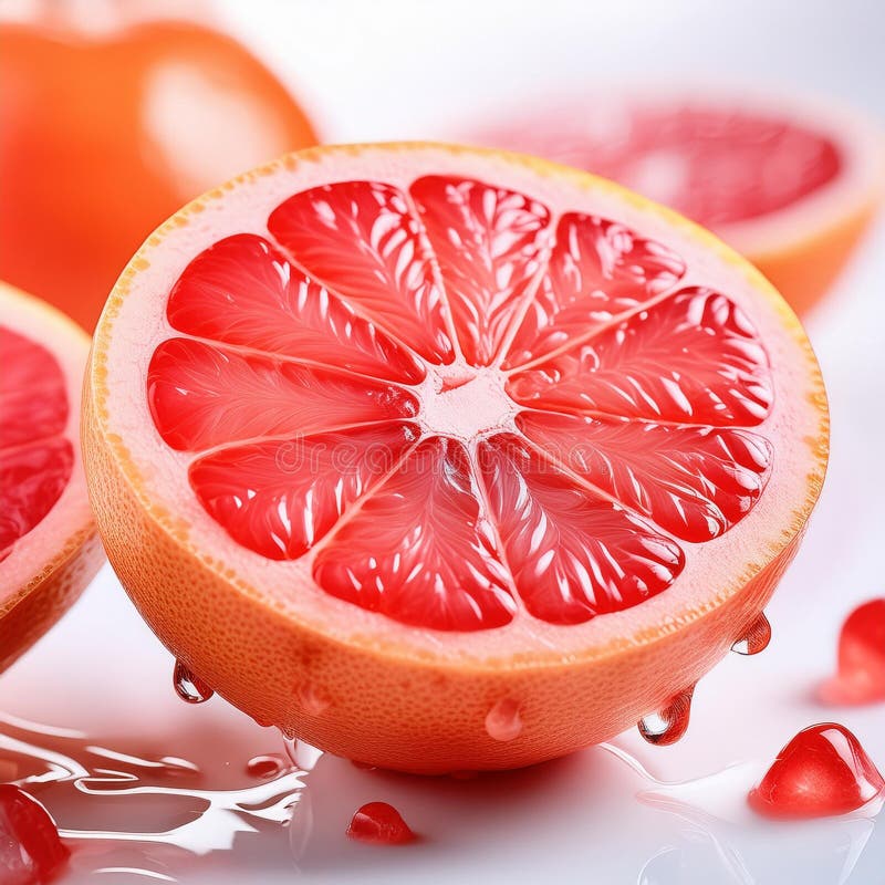 Ruby Red Grapefruit on White Background Stock Photo - Image of healthy, green: 325851876
