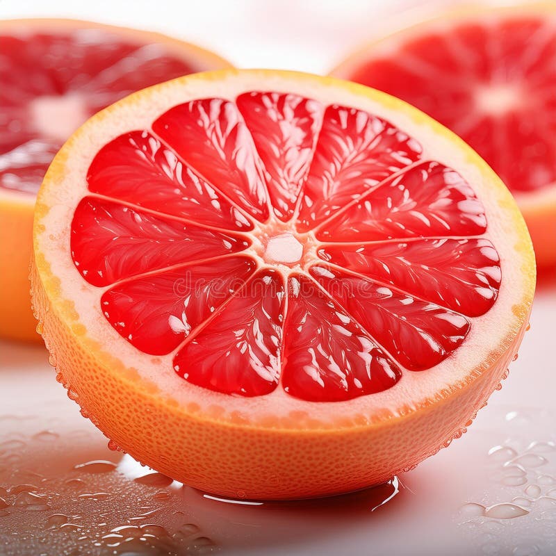 Ruby Red Grapefruit on White Background Stock Image - Image of nature ...