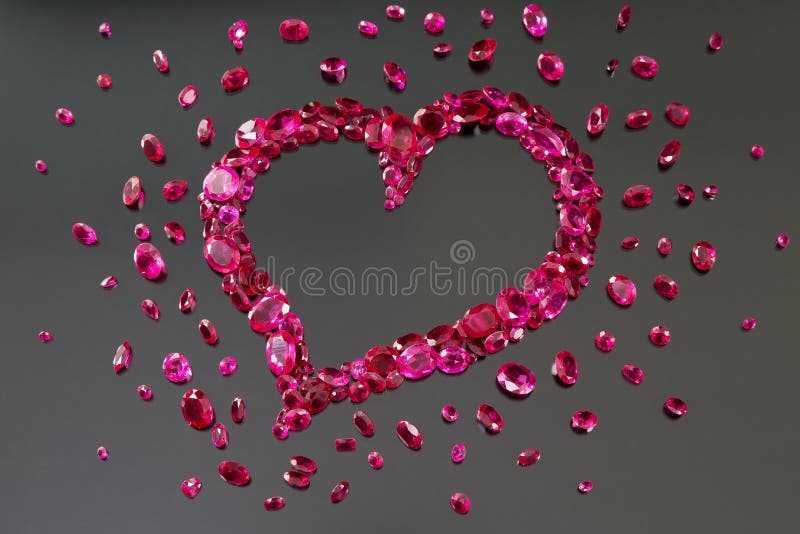 Heart Rubies, Valentine S Day Concept Stock Image - Image of stone ...