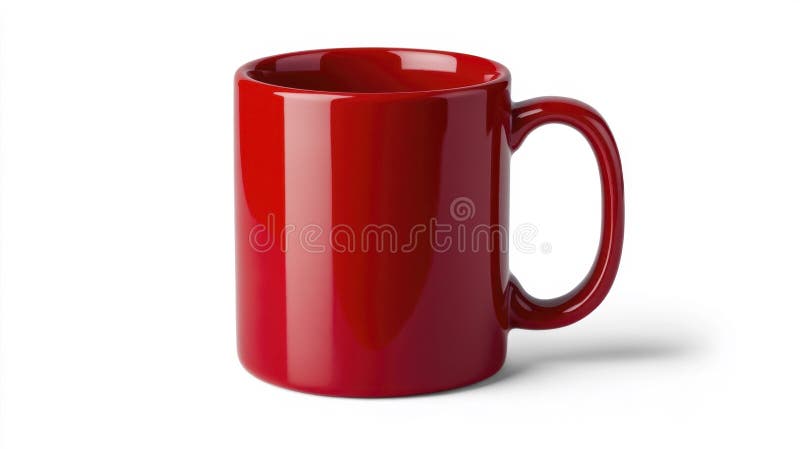 Ruby Red Mug Mockup Isolated on White Background Stock Illustration ...