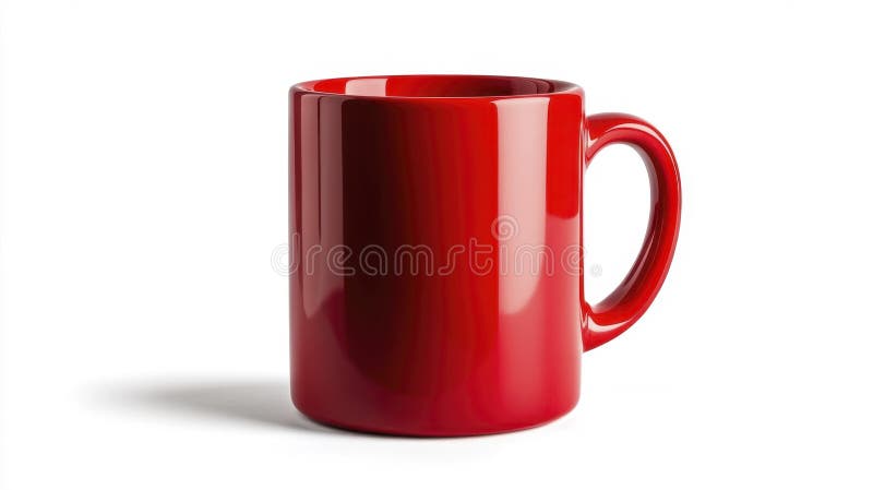 Ruby Red Mug Mockup on White Background Stock Illustration ...