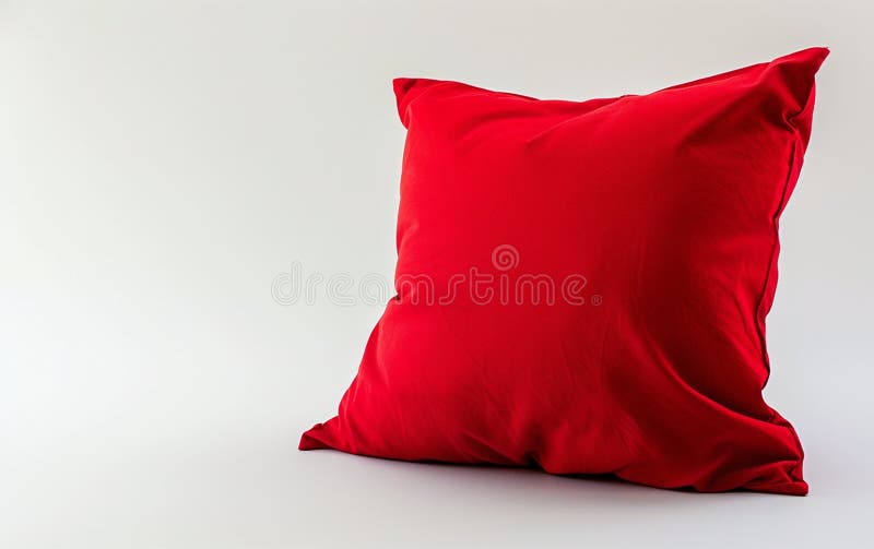 Ruby Red Pillow on White Background -Generative Ai Stock Illustration ...
