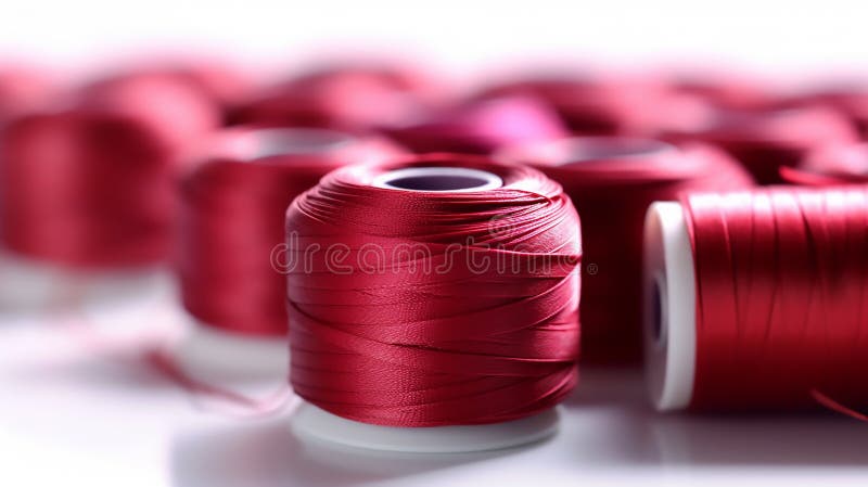 Ruby Red Sewing Thread Coil Stock Illustration - Illustration of sewing ...