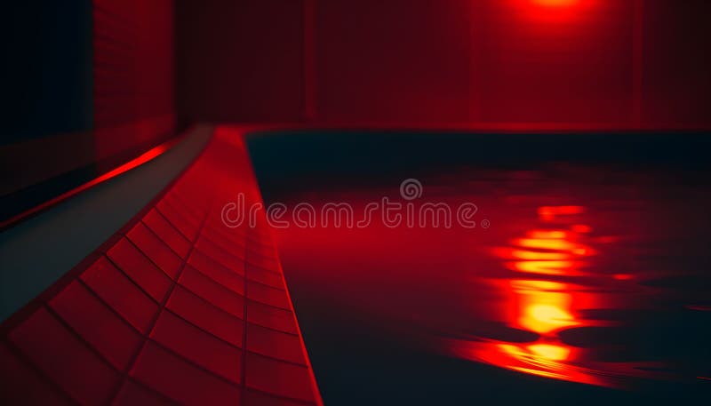 Ruby Reflection: Captivating Red Glow in a Modern Interior Stock ...