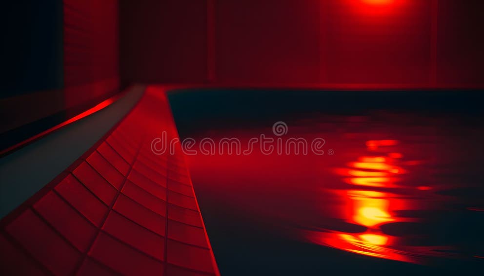 Ruby Reflection: Captivating Red Glow in a Modern Interior Stock Illustration - Illustration of ...