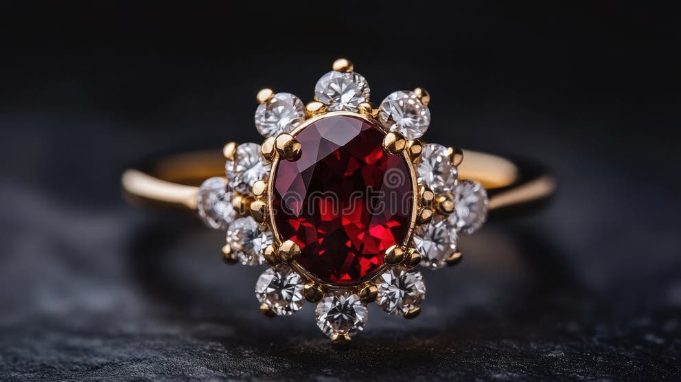 Ruby Ring with Diamond Sparkles Stock Photo - Image of precious, beauty ...