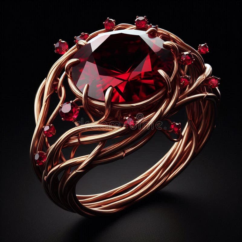 Ruby Ring Draws Inspiration from Twisted Vines Forming a Ring Shape ...
