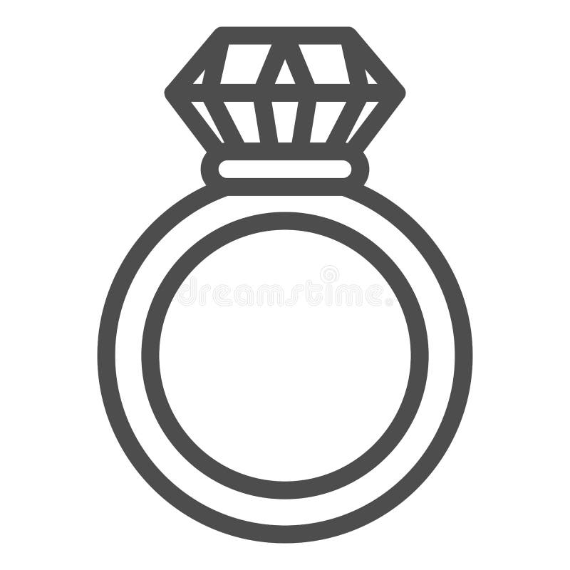 Ruby Ring Line Icon. Ring with Gem Vector Illustration Isolated on ...