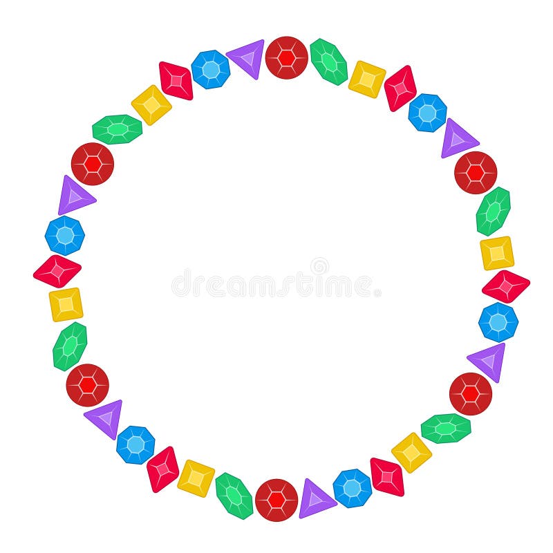 Ruby, Sapphire, Emerald, Diamond Art Drawn Frame Stock Vector ...