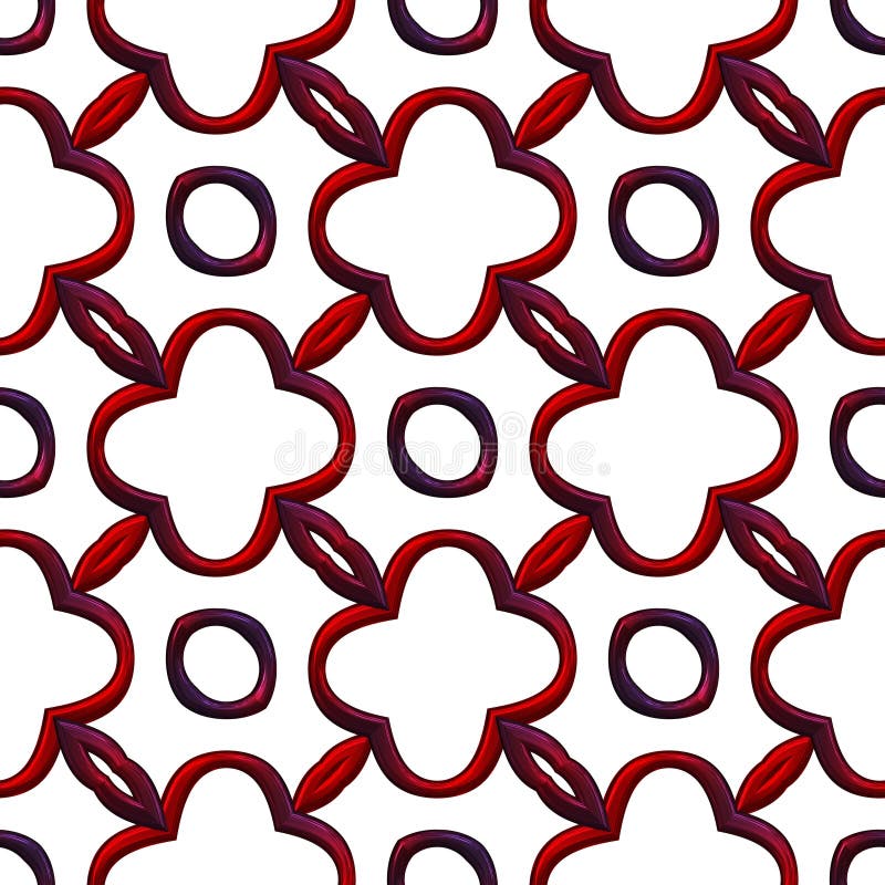 Ruby Seamless Pattern with Curls Stock Illustration - Illustration of ...