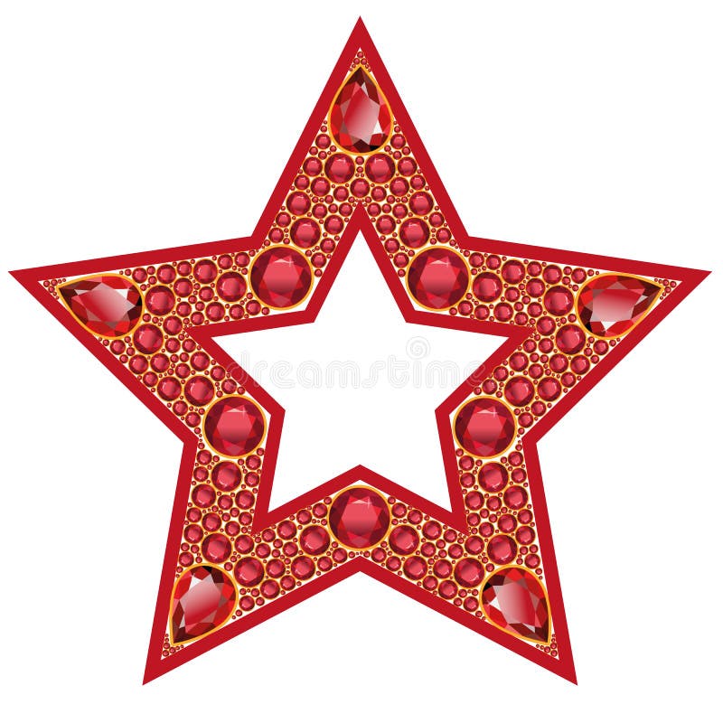 Red Ruby Five-pointed Star with a Hammer and Sickle Stock Vector ...