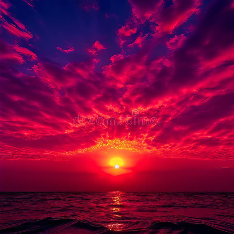 Ruby Sunrise a Vibrant Energizing Red Shade Inspired B Stock ...