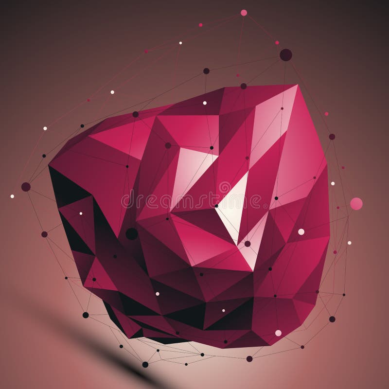 Ruby Vector Digital 3d Abstraction, Lattice Geometric Polygonal Stock ...