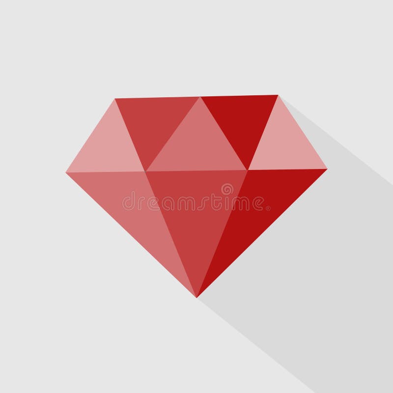 Ruby Vector Icon. Icon Gemstone Red Ruby Stock Vector - Illustration of ...