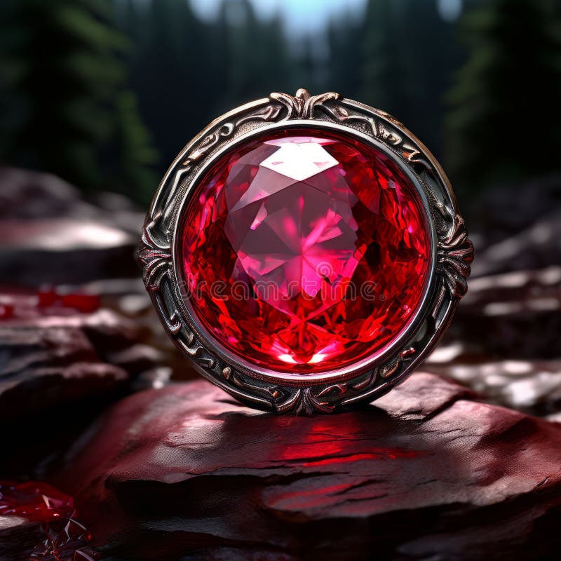 Ruby View a Magnifying Glass with Ruby Colored Glass Adds a Ps Stock ...