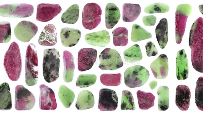 Ruby Zoisite Jewel Stones Set Texture on Light White Isolated ...