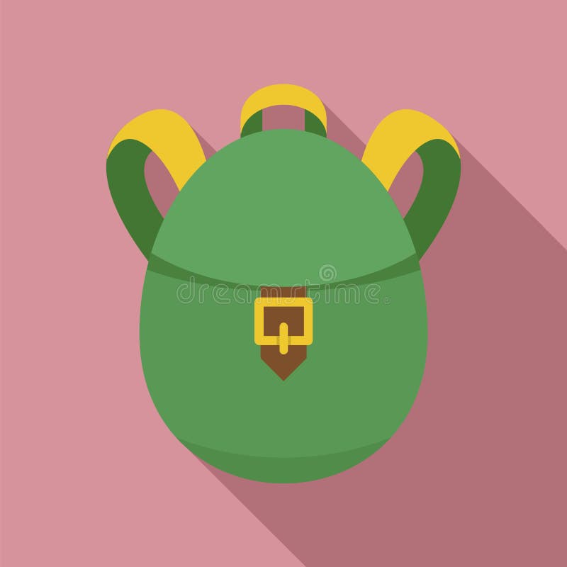 Rucksack icon, flat style stock vector. Illustration of baggage - 122921831