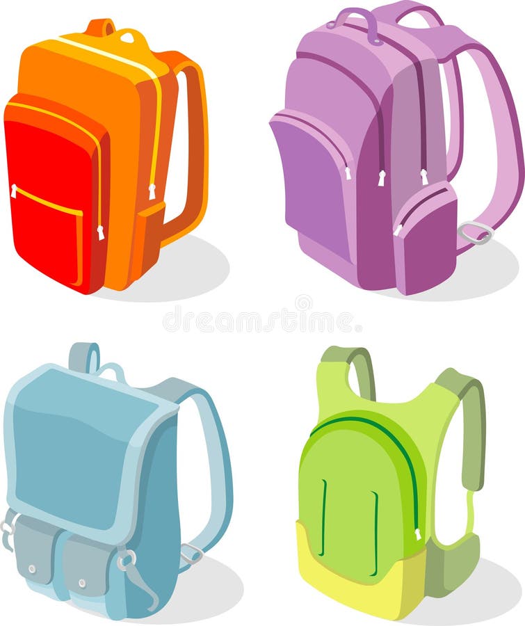 Rucksack-Karikatur vektor abbildung. Illustration von unterschiedlich ...