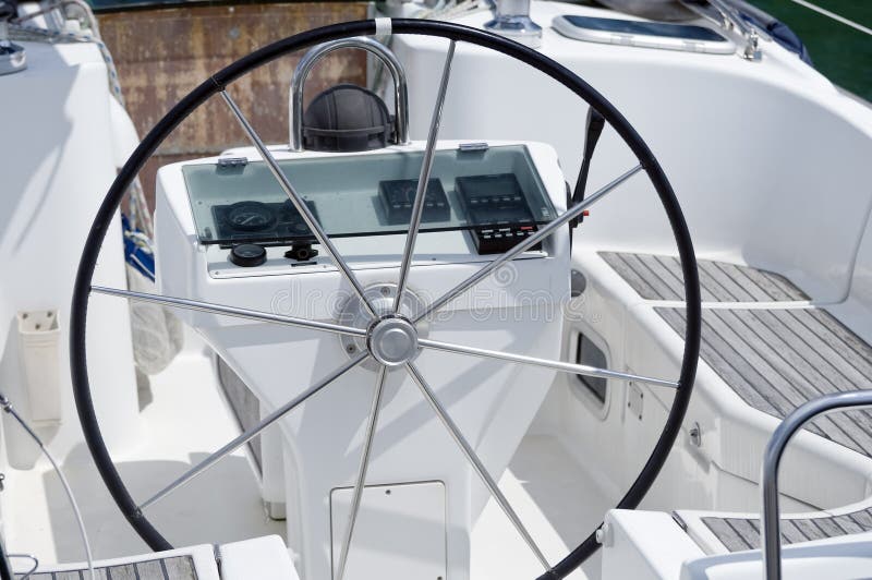 Speed boat rudder stock photo. Image of compass, charge - 20659676