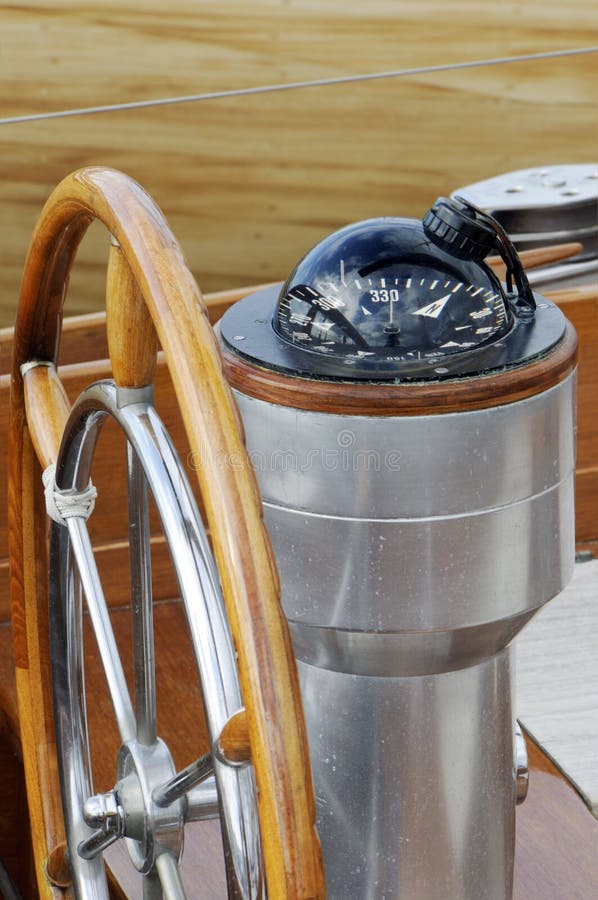 Rudder and compass stock image. Image of sailboat, wheel - 7172445