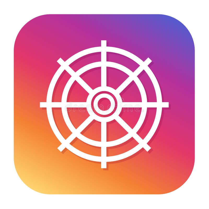 Rudder Icon with Hipster Button. Nautical Button Stock Illustration ...