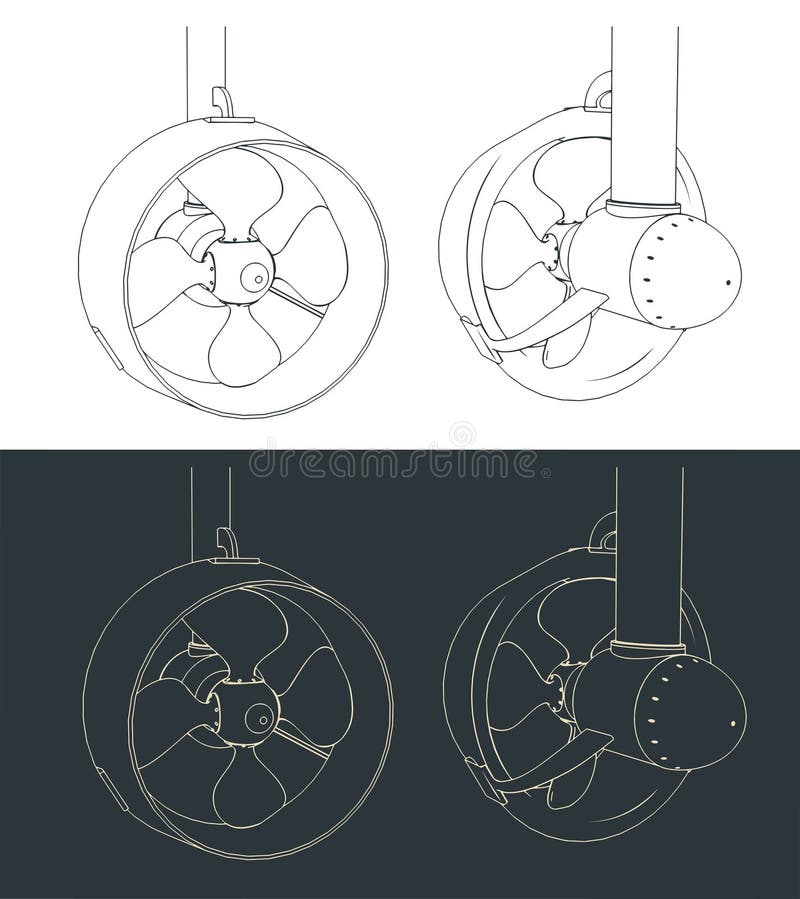 Rudder propeller sketches stock illustration. Illustration of whip ...
