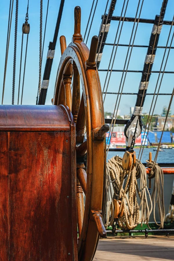 The Rudder and Rigging of a Sail Ship Stock Photo - Image of adventure ...