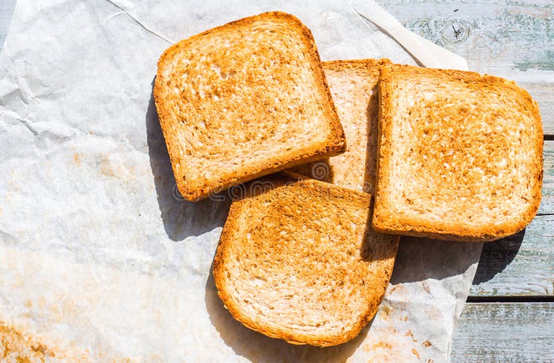 Ruddy Crispy Toast for Breakfast, Top View Stock Photo - Image of fresh ...