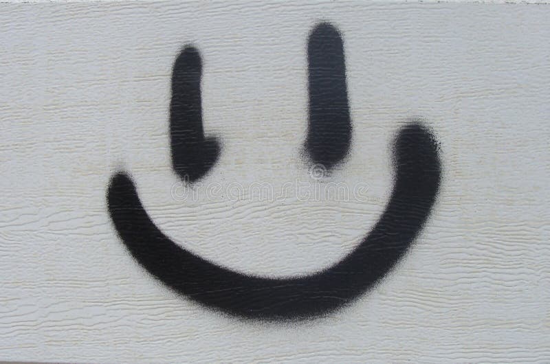 Rude Graffiti Smile in Black and White Stock Image - Image of punk ...