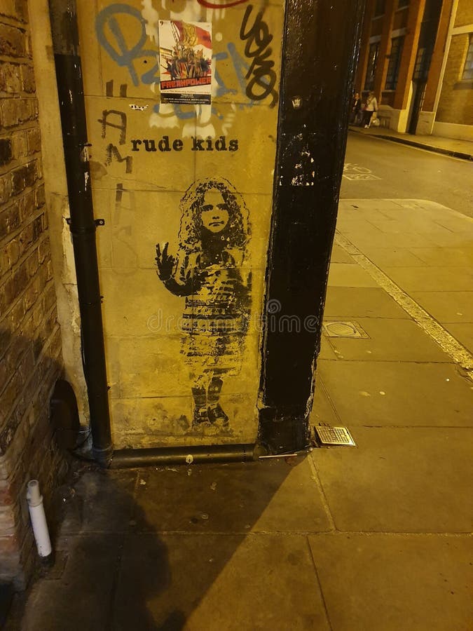 Rude Kids graffiti, London editorial photo. Image of funky - 54338501