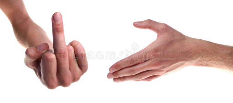 Rude Rejection of Handshake Stock Photo - Image of negativity ...