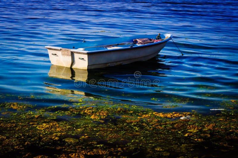 Ruderboot auf dem Meer stockbild. Bild von reise, kanal - 55379035