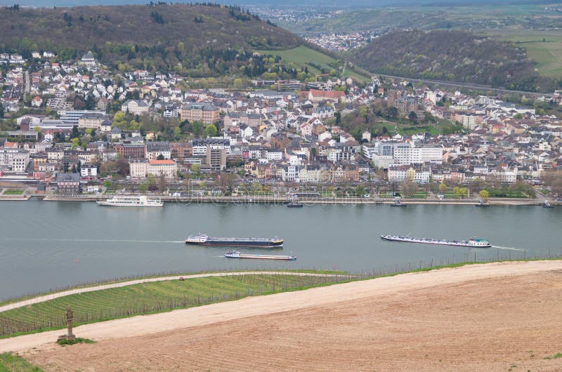 Rudesheim rhein Germany stock photo. Image of aerial - 130782976